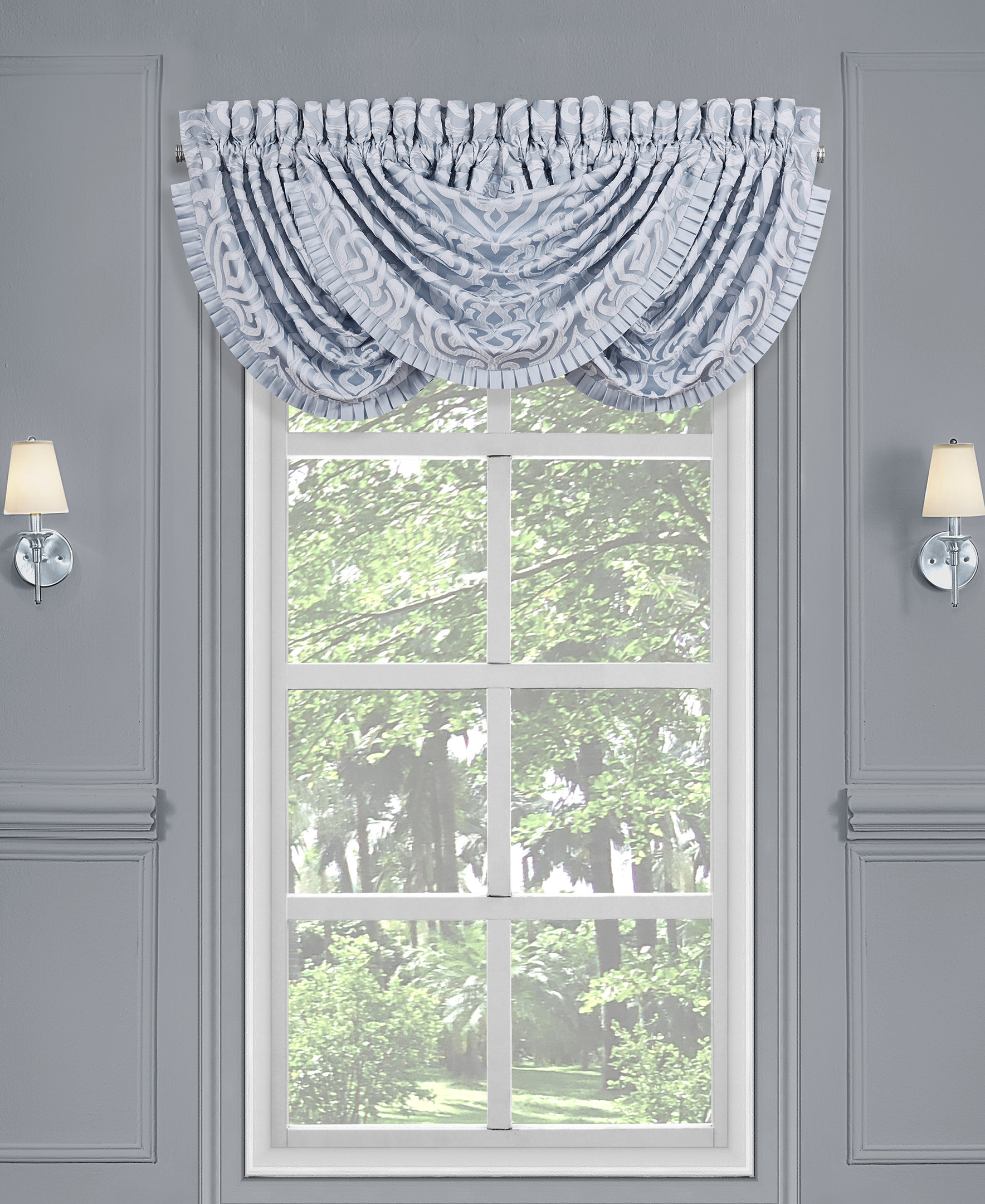Five Queens Court Linda Window Waterfall Valance Powder Blue - Wayfair ...