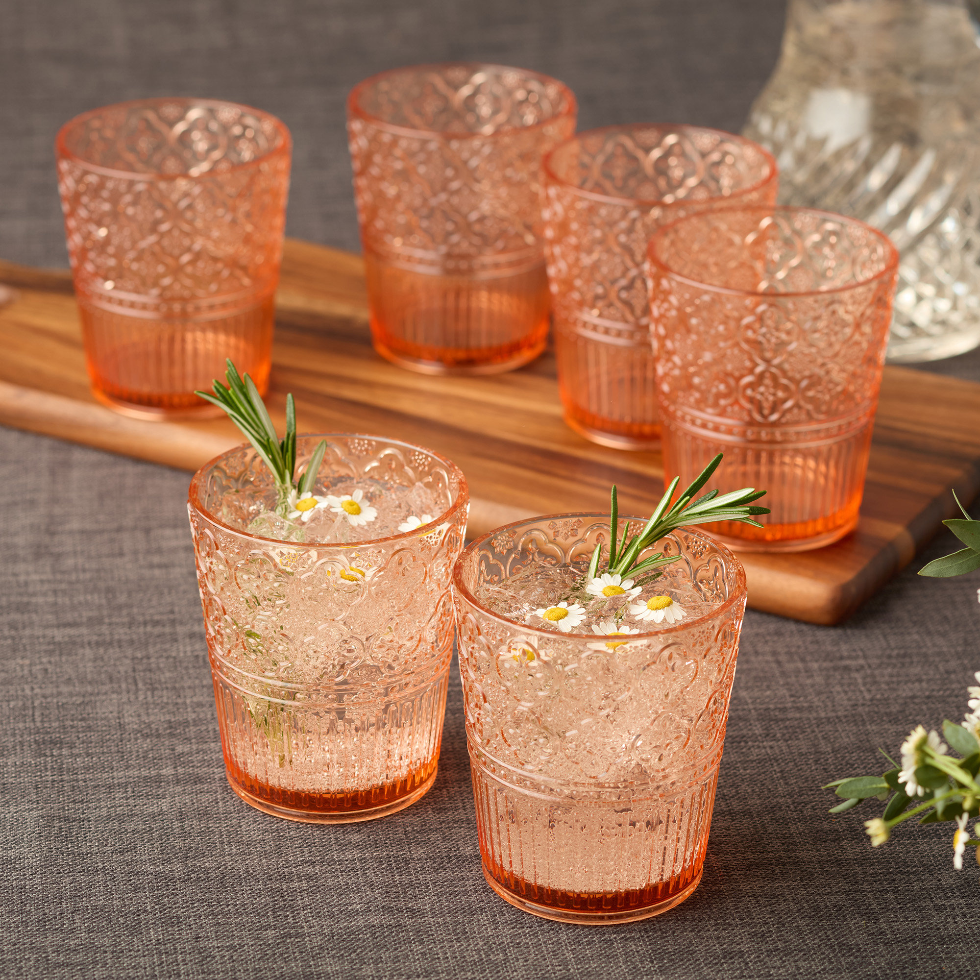 Certified International Victoria Set of 6 Acrylic DOF Glass 16 oz ...