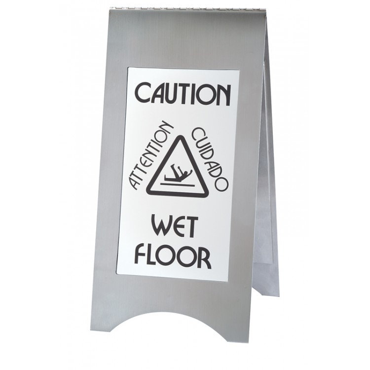 Cal-Mil Stainless Steel Wet Floor Sign | Wayfair