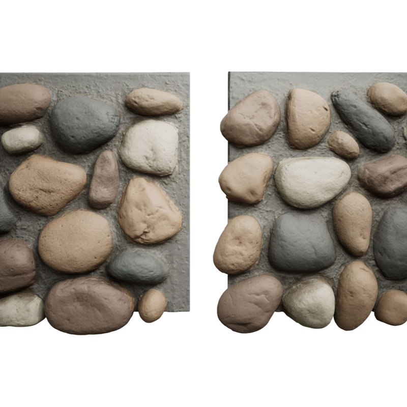 Ekena Millwork StoneCraft River Rock Faux Rock Panel, 49"W x 24 3/4"H x ...