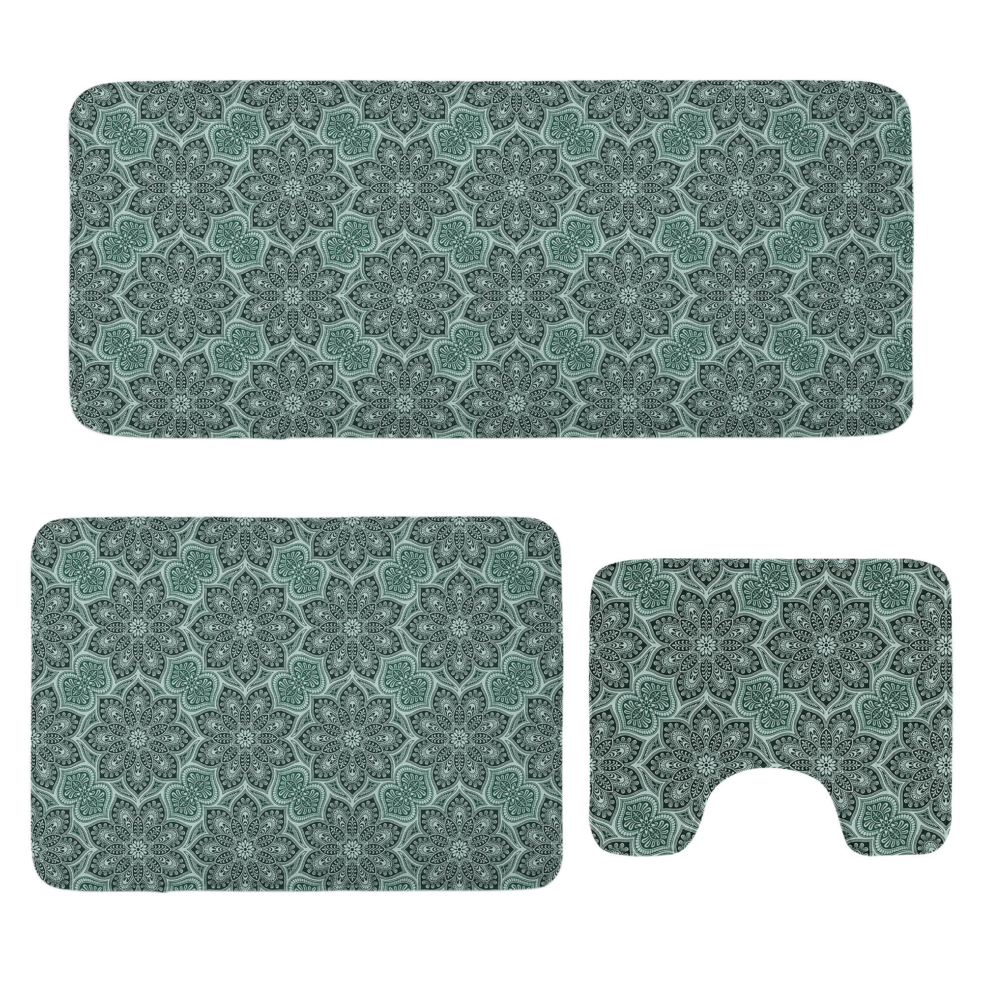 Astoria Grand Ethnic Bathroom Rug Set 3 Pieces U-Shape & Rectangle Mats ...