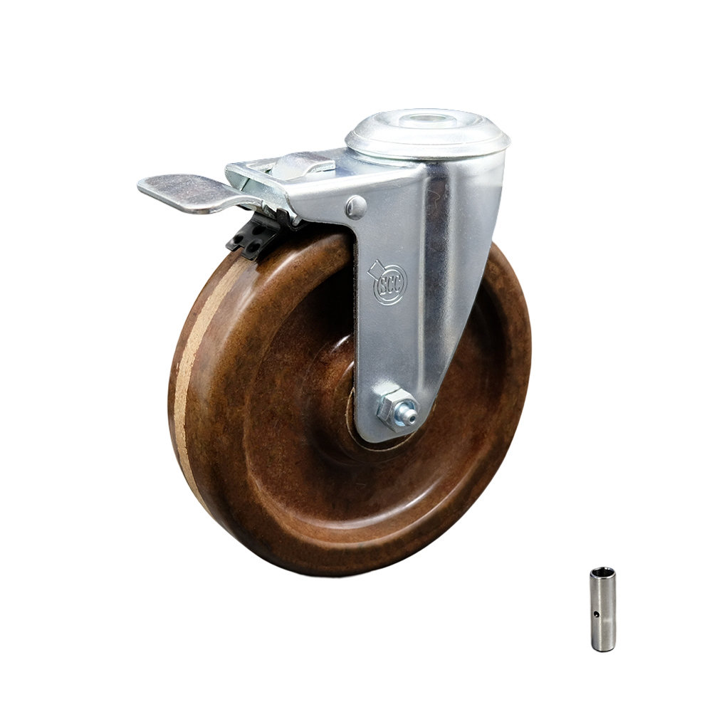 Service Caster High Temp Phenolic Bolt Hole Caster with Total Lock ...