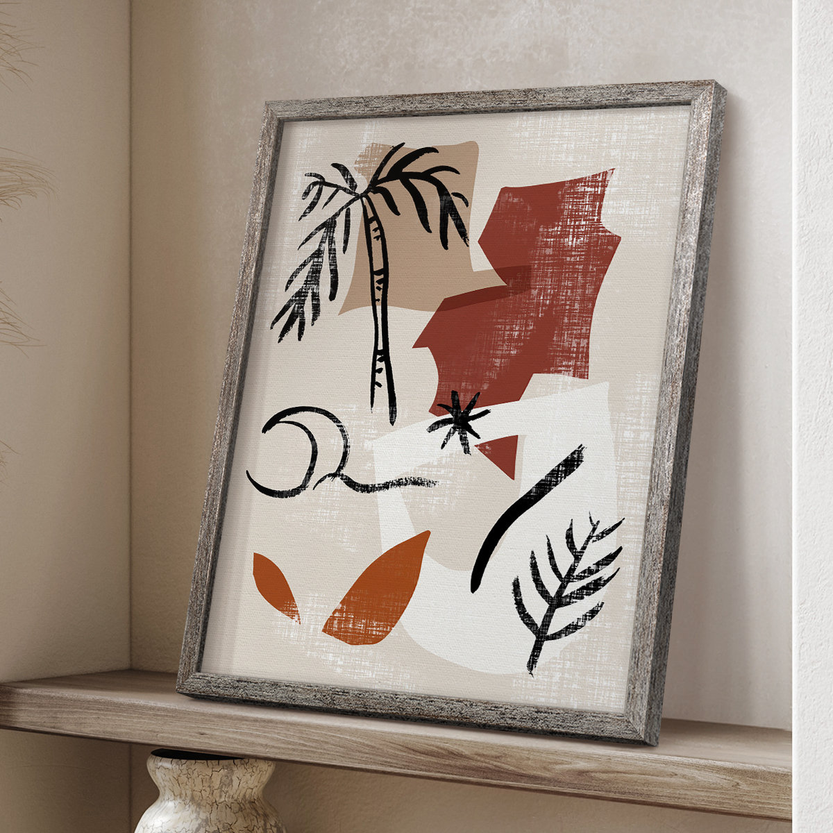 Bay Isle Home™ Soft Palms I Framed Print - Solid Wood | Wayfair