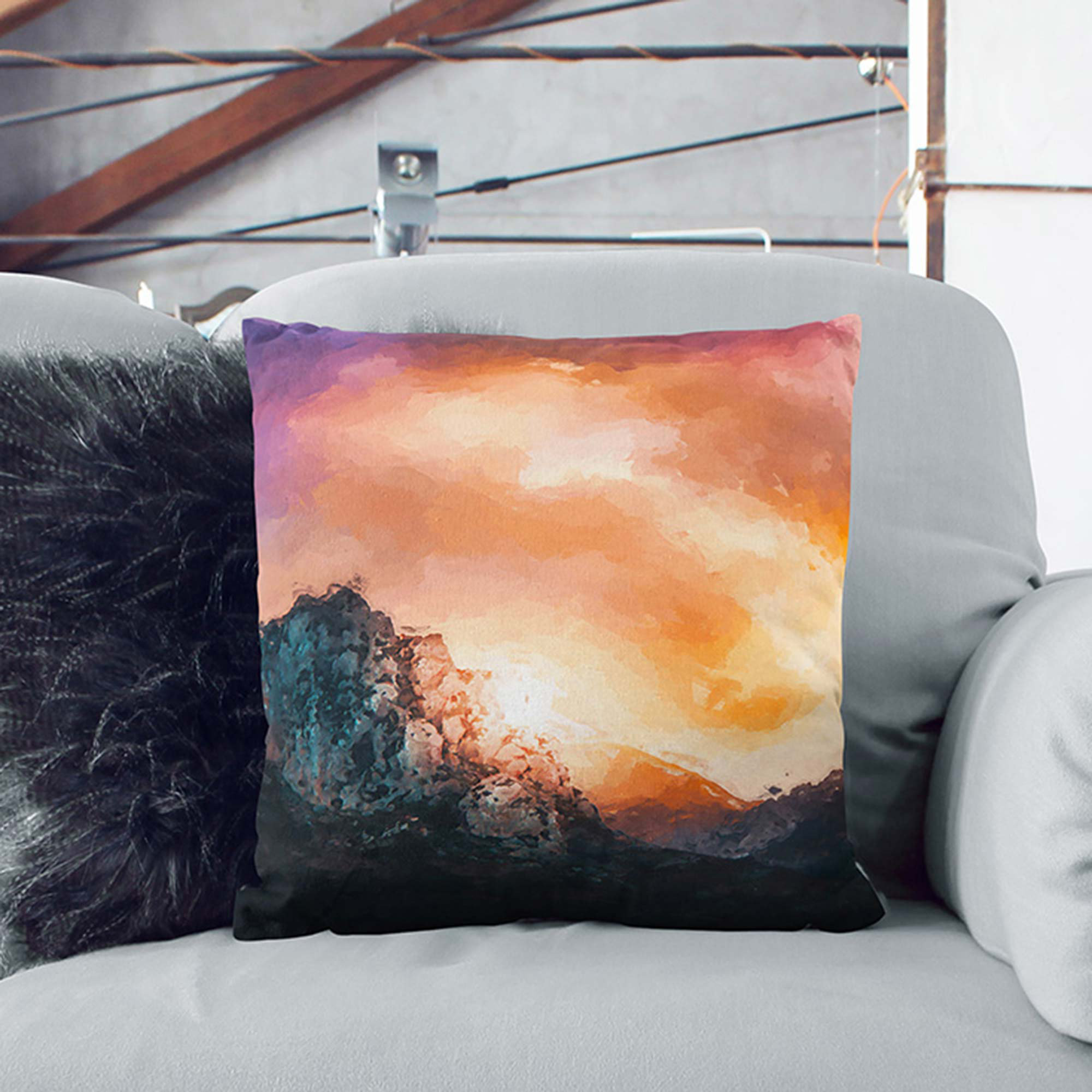 East Urban Home Mountains in Morocco Cushion with Filling | Wayfair.co.uk