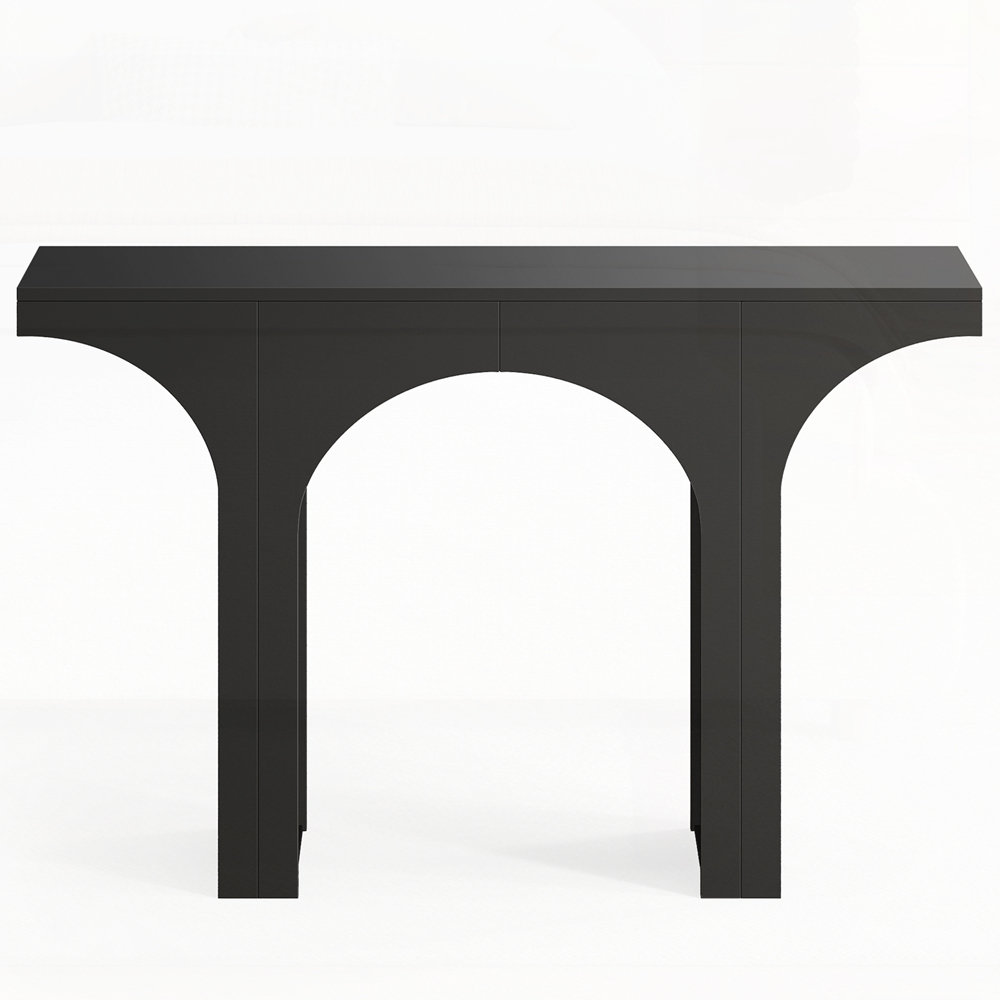 Latitude Run® 47-Inch Modern Black Console Table with Arched Base for ...