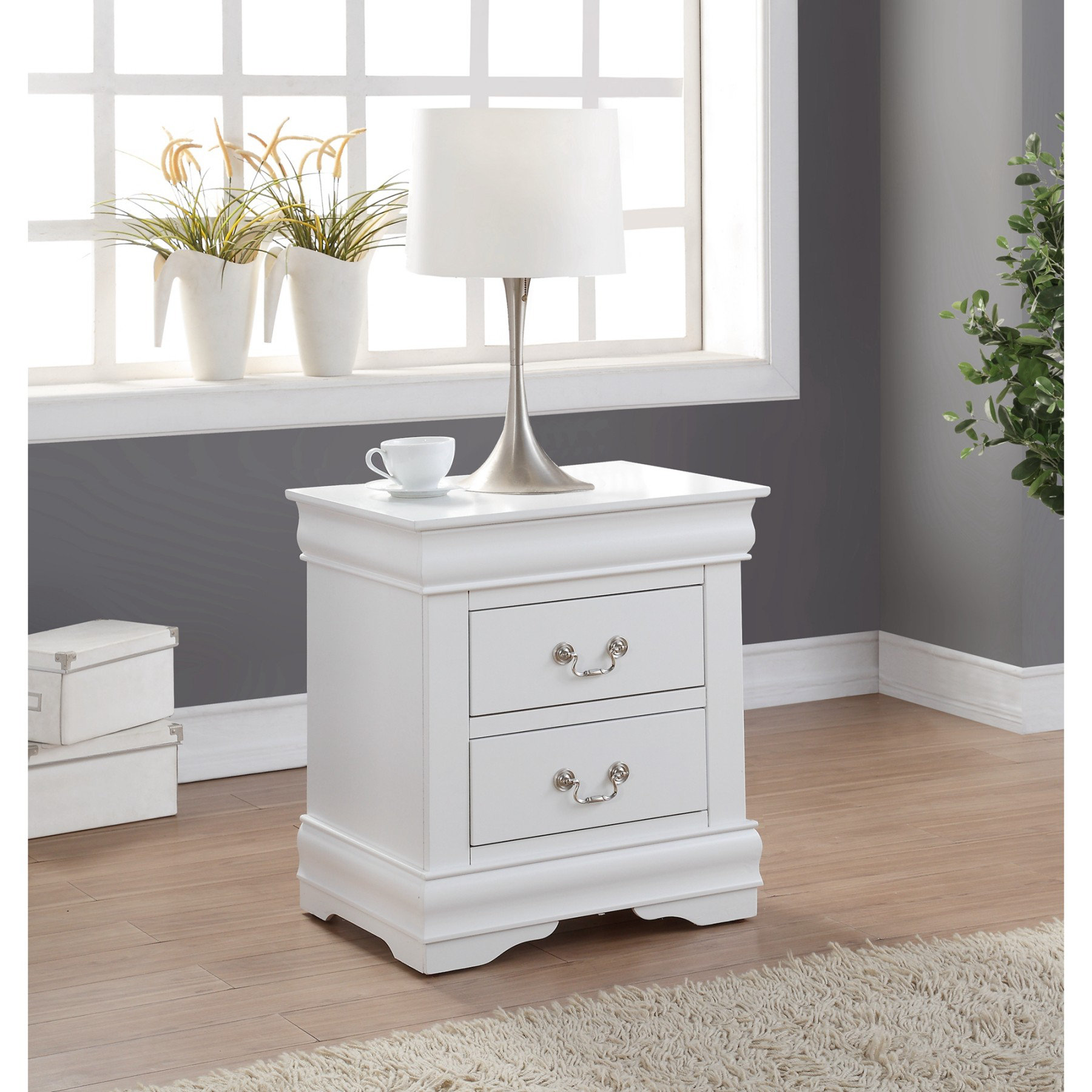 Darby Home Co Platinum Finish Nightstand - Wayfair Canada