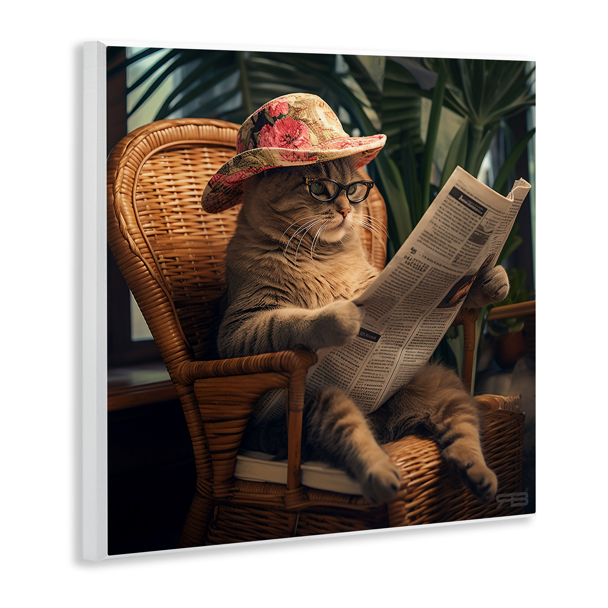 Dakota Fields Funny Cat & Newspaper Wall Plaque Art by RB | Wayfair
