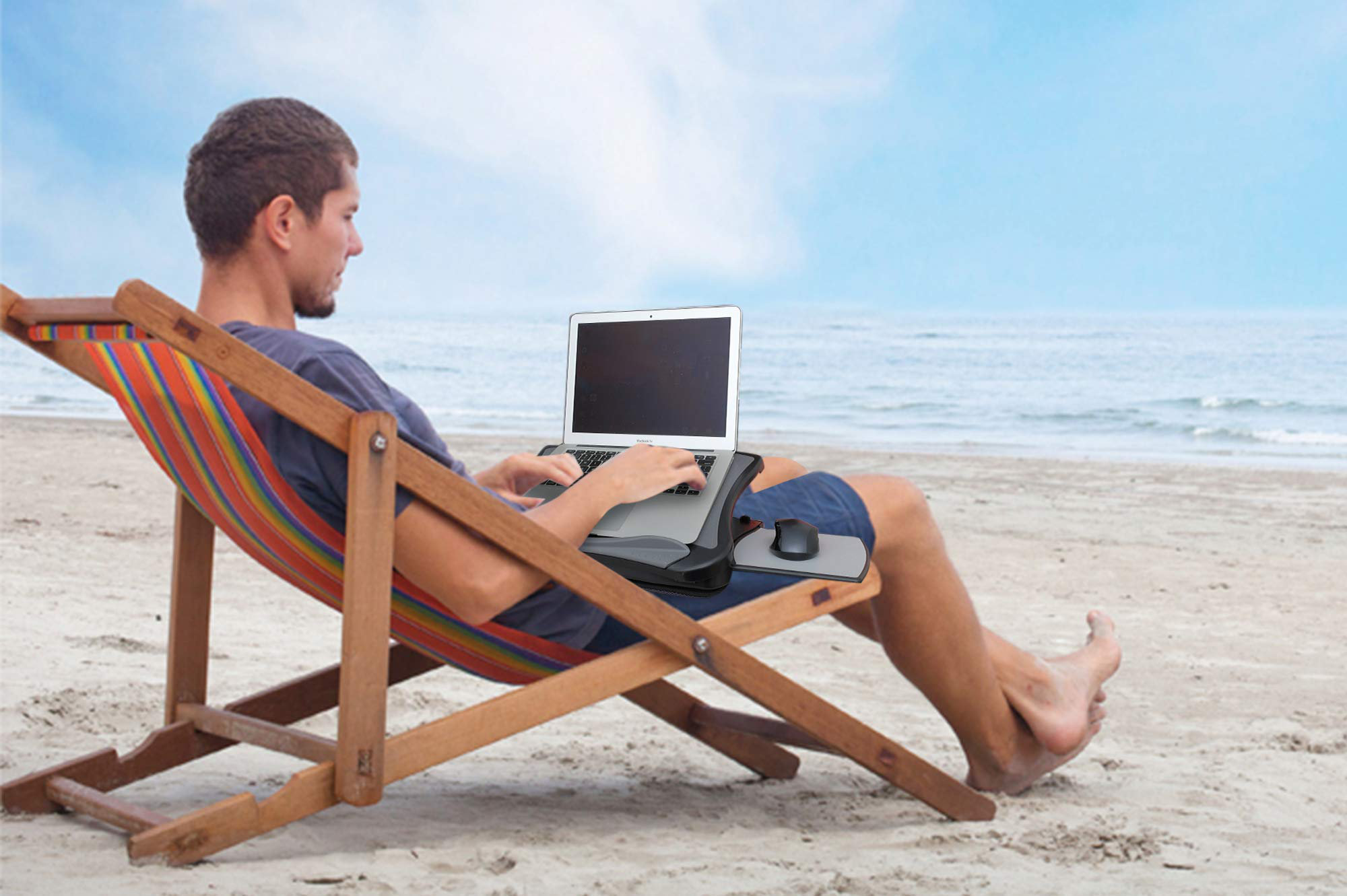 Inbox Zero Laptop Lap Pad Laptop Stand With Attached Mouse Pad, Cushion ...