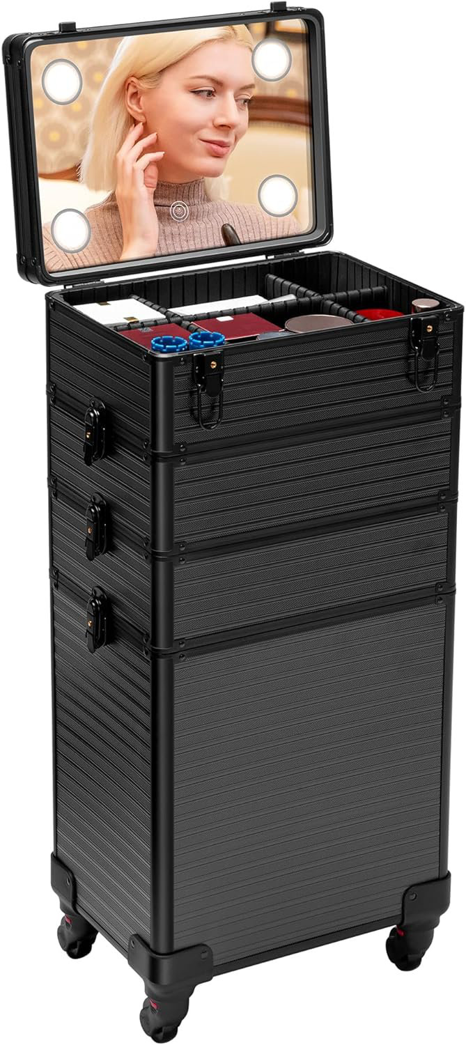 Rebrilliant Mikali Metal 4 Compartment Makeup Organizer | Wayfair