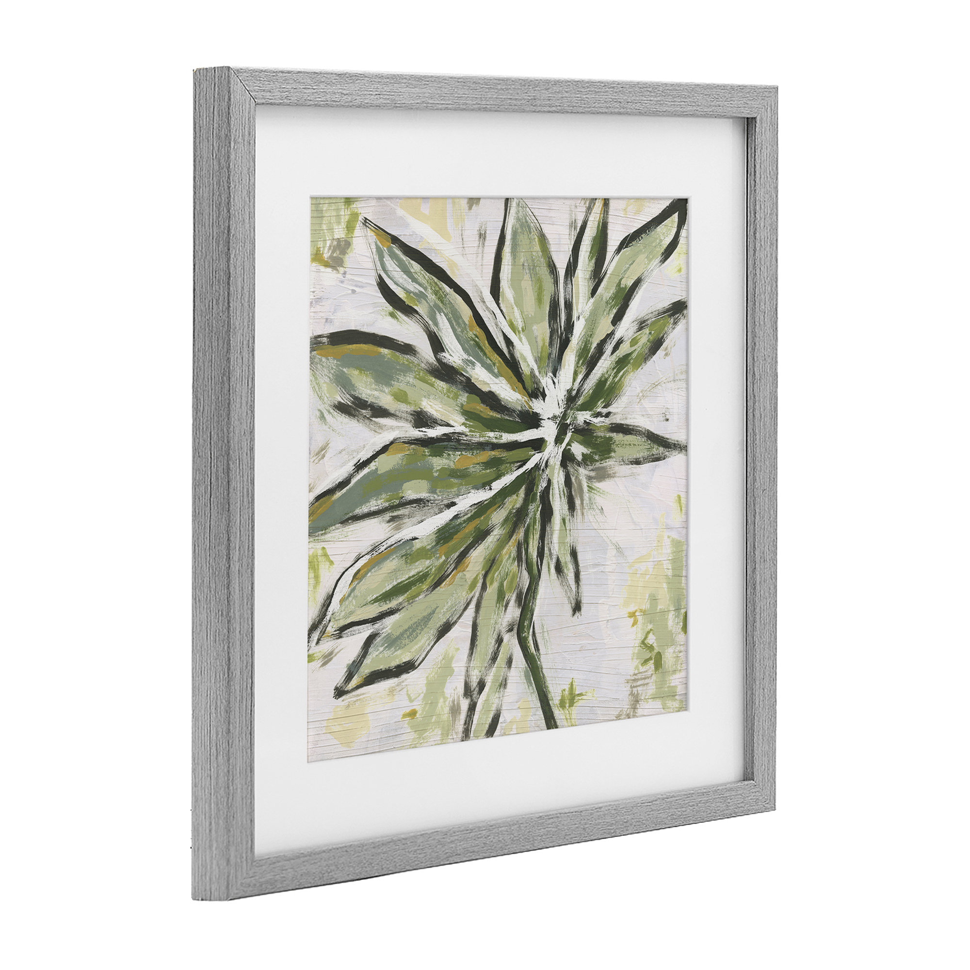 Bay Isle Home™ Leafy Organic Palm Framed Print Under Glass, design by ...