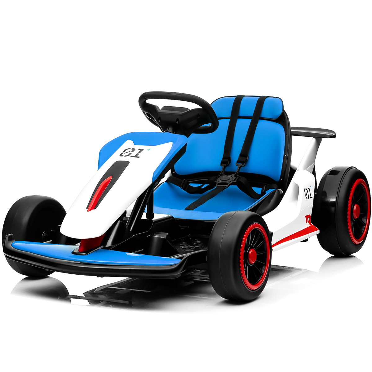 JOYRACER 24V 2WD Ride On Race Car for Kids, Drift Kart Car W/ 10Ah ...