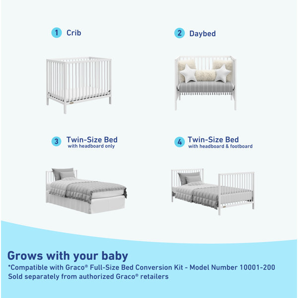 Graco Teddi 4-in-1 Mini Convertible Crib with Mattress & Reviews | Wayfair