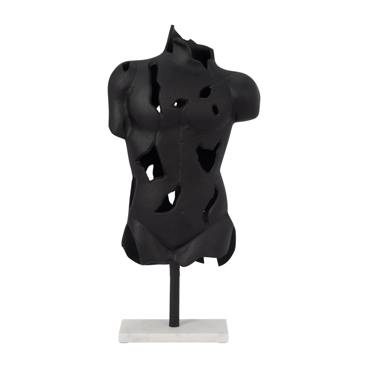Ivy Bronx Harika Modern Abstract Metal and Marble Torso Sculpture ...