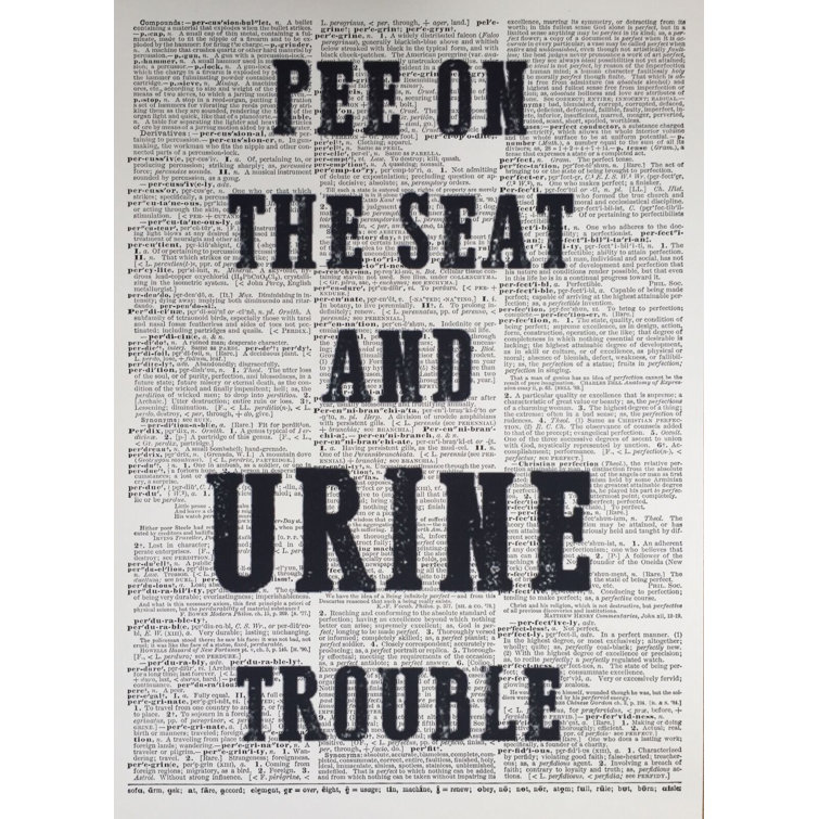 Happy Larry A3 Pee On The Seat Dictionary Print - Funny Toilet Humour ...