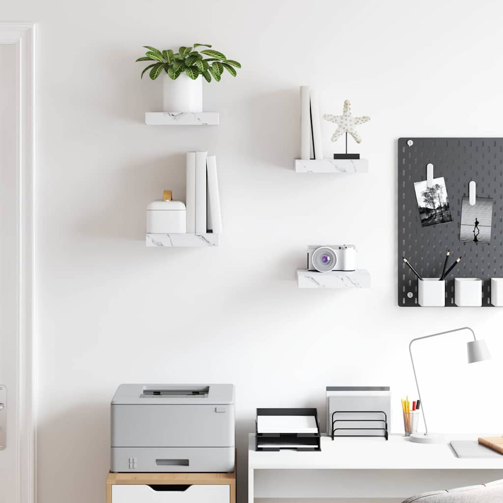 17 Stories Wall Shelf 4 Pcs Beige 60 X 23 X 4 Cm Engineered Wood ...