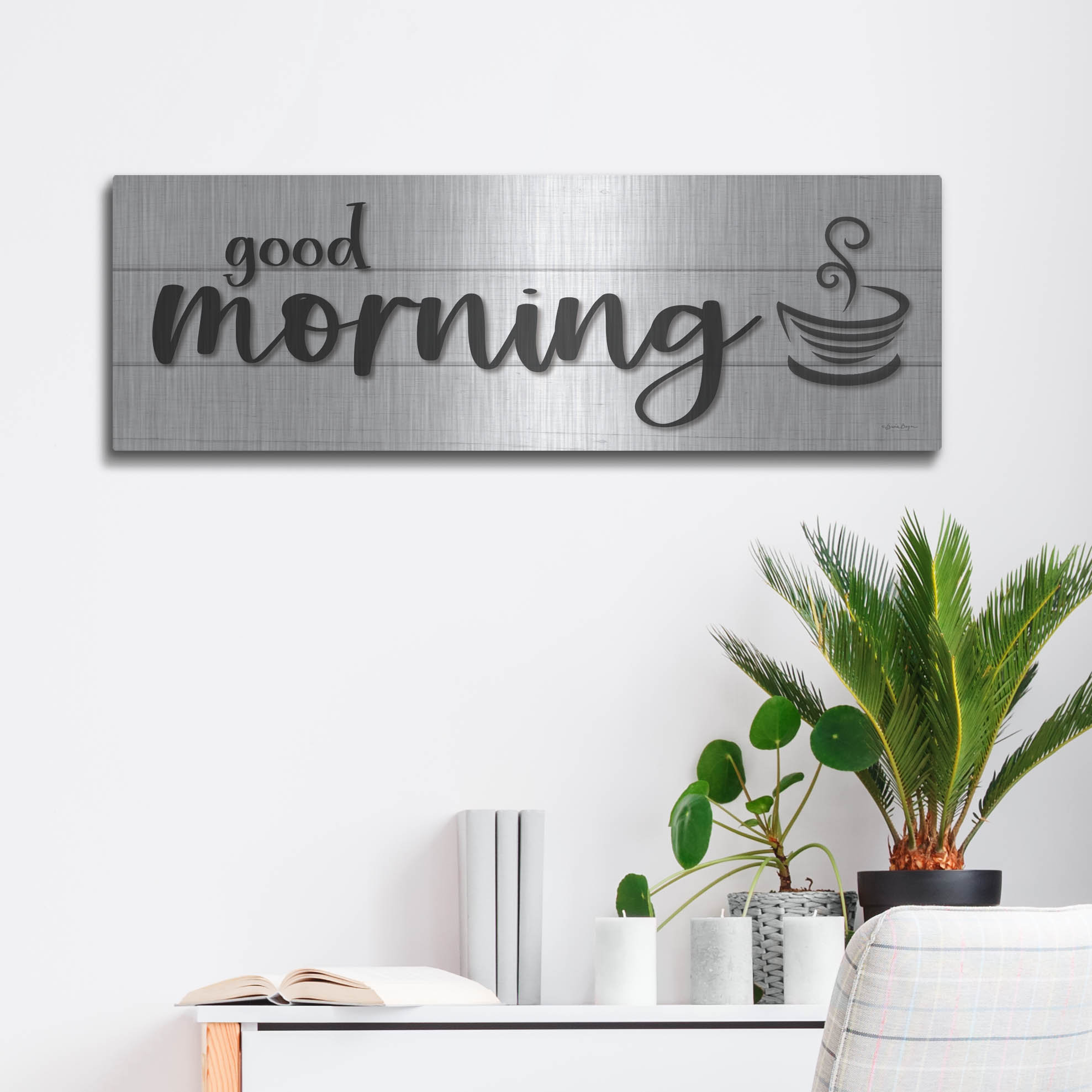 Luxe Metal Art 'Good Morning' by Susie Boyer Metal Wall Art, 36" x 12 ...