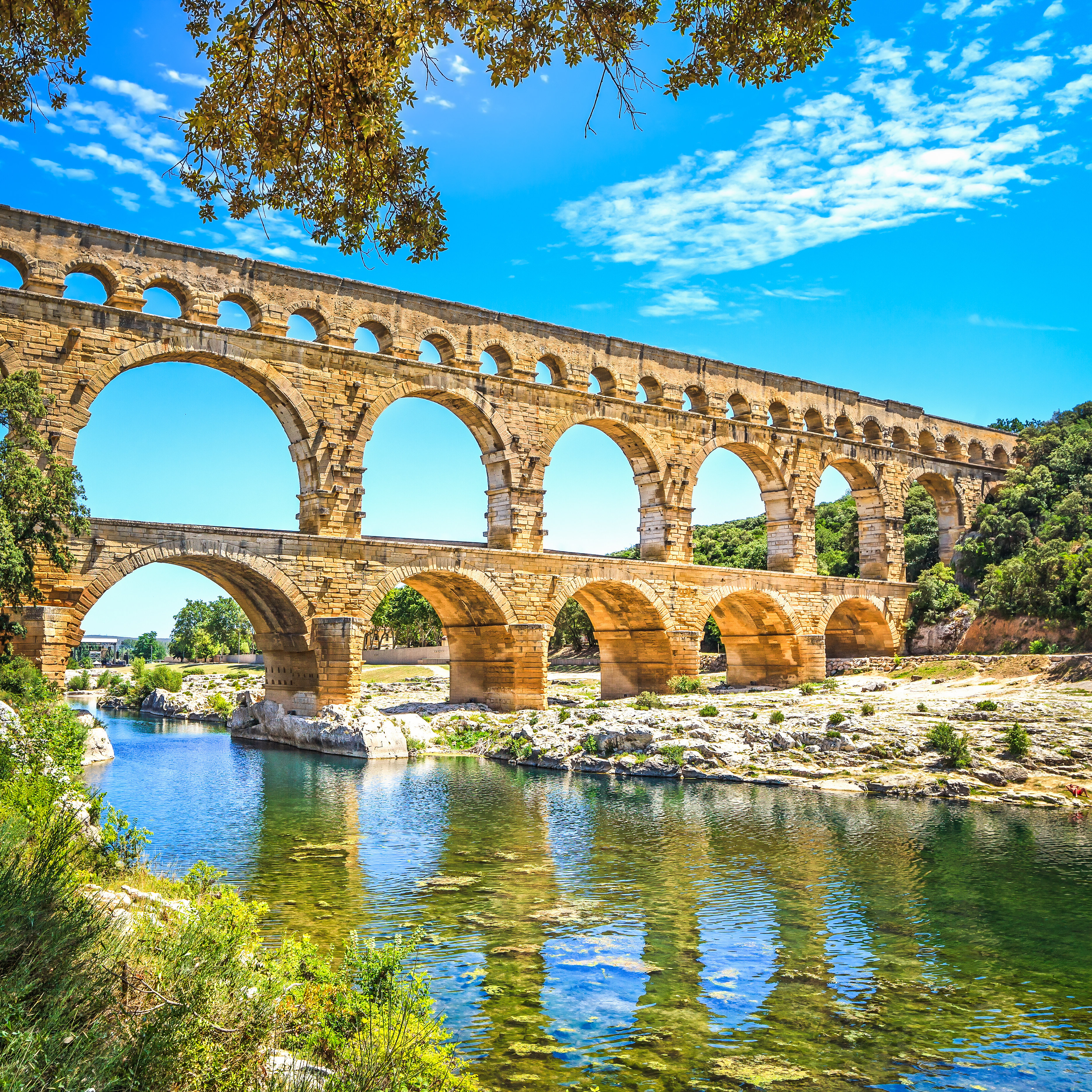 Ebern Designs Roman Aqueduct Pont Du Gard On Canvas by Stevanzz ...