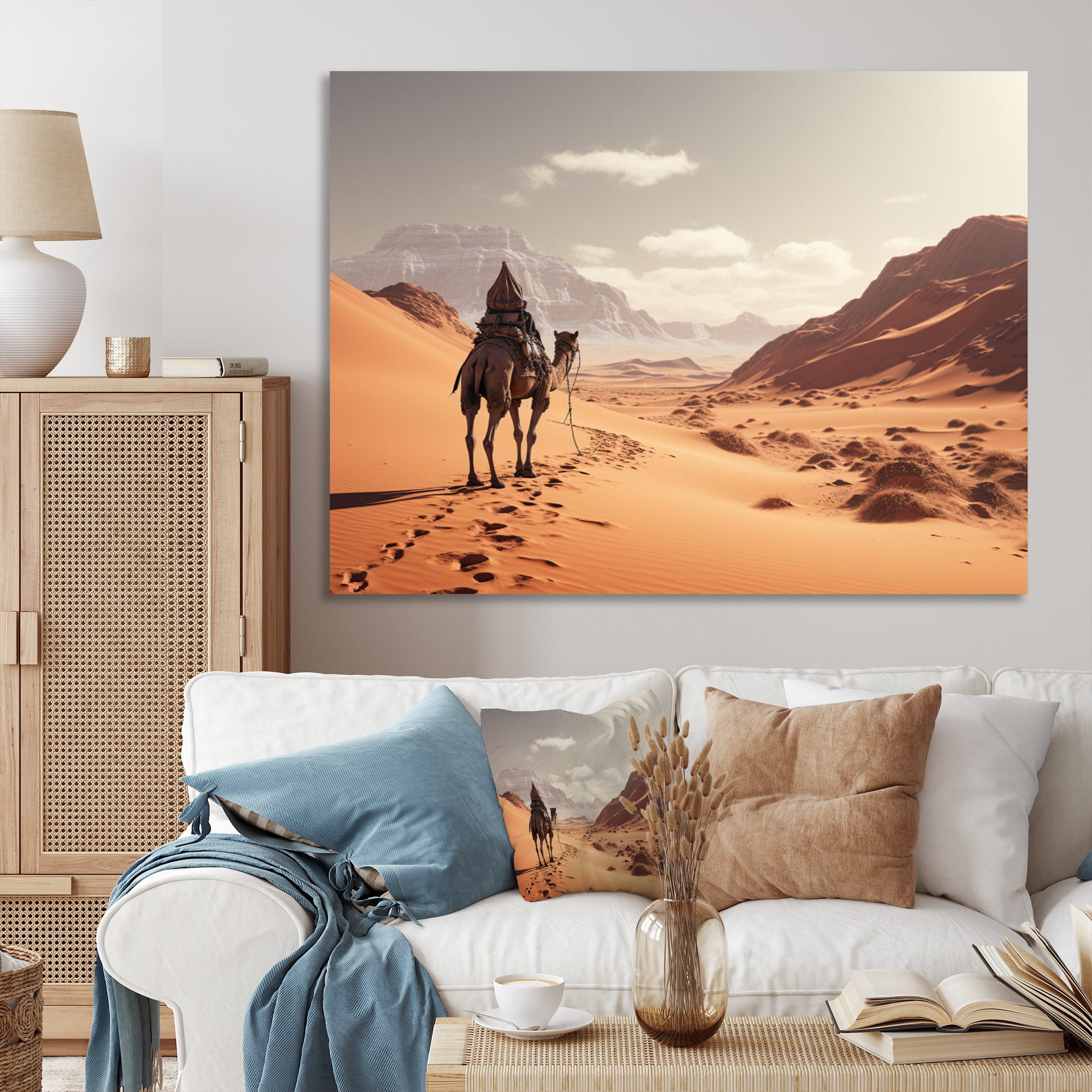 Bungalow Rose Camel Desert Wanderer III Framed On Canvas Print | Wayfair