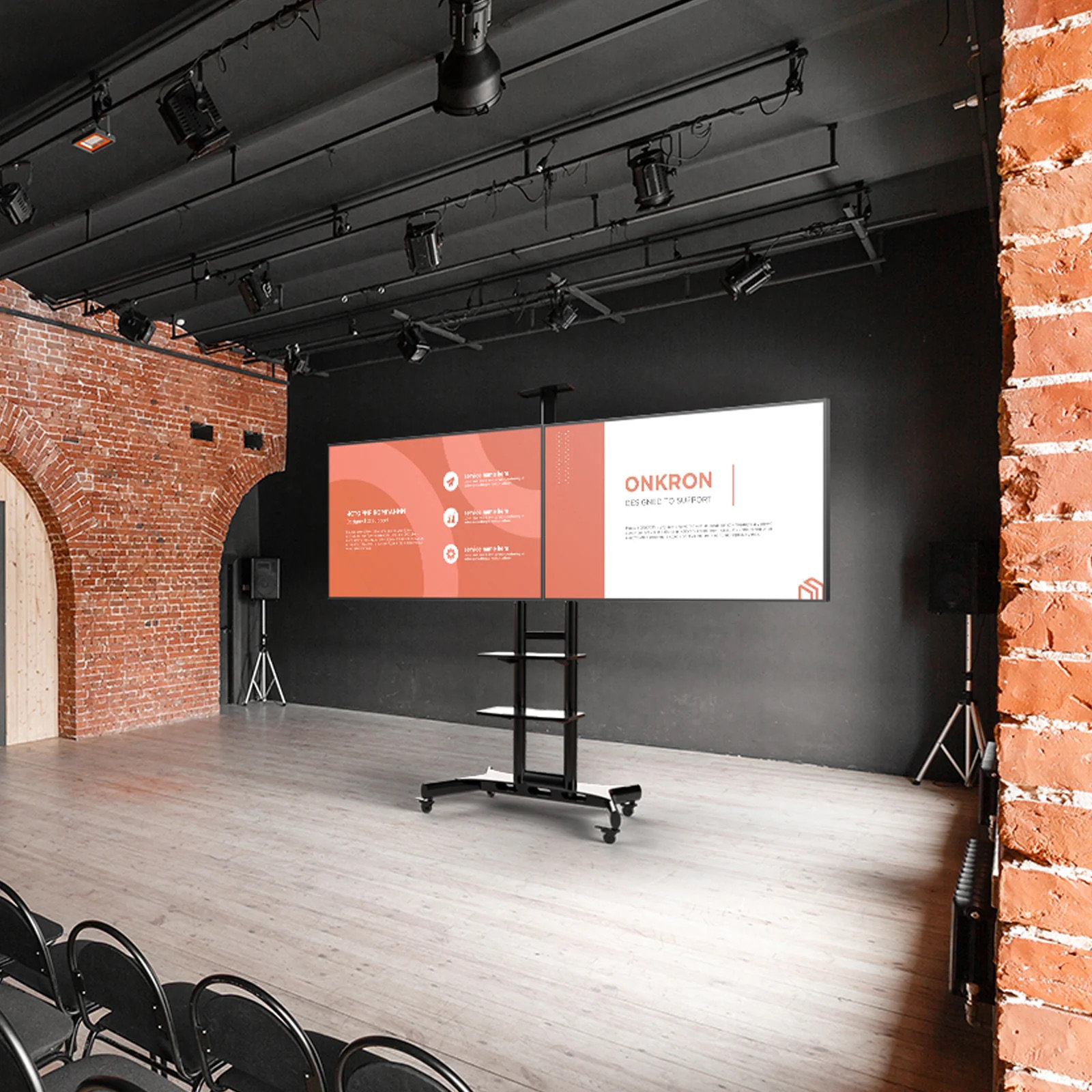 Onkron Dual Tv Mount For Lcd Led Oled 4k Flat Curved Screens 40-65 ...