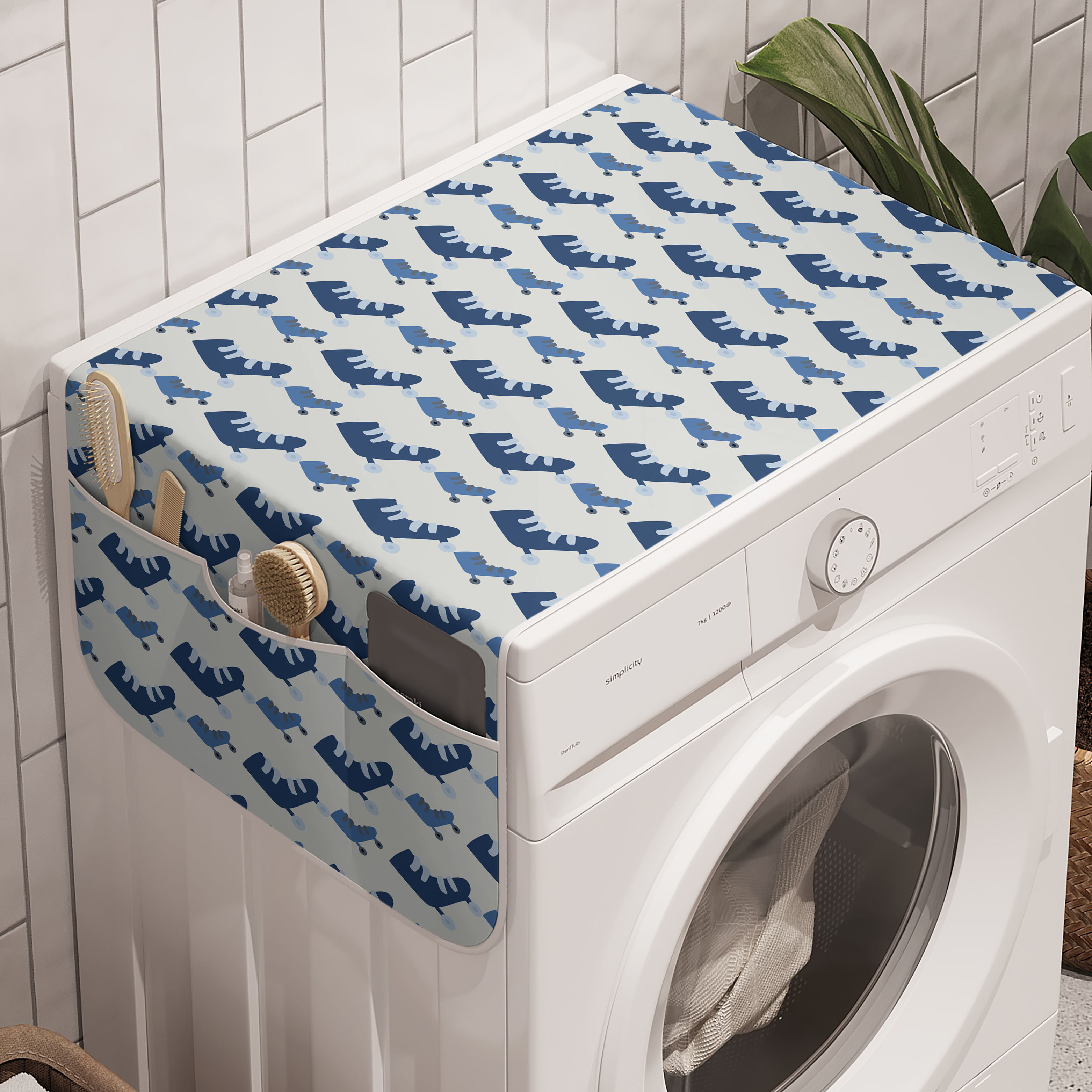 East Urban Home Navy Washing Machine Organizer Pack of 2 47" x 18.5 ...