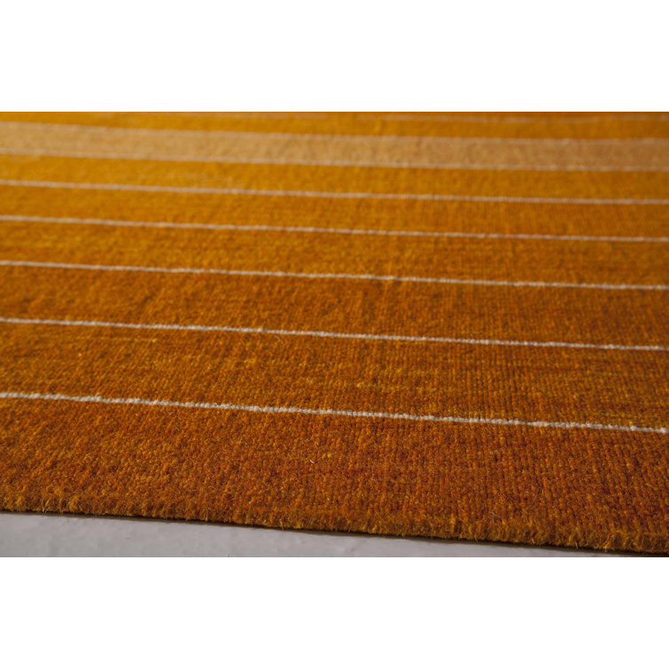 The Conestoga Trading Co. Handmade Flatweave Wool Orange Rug | Wayfair