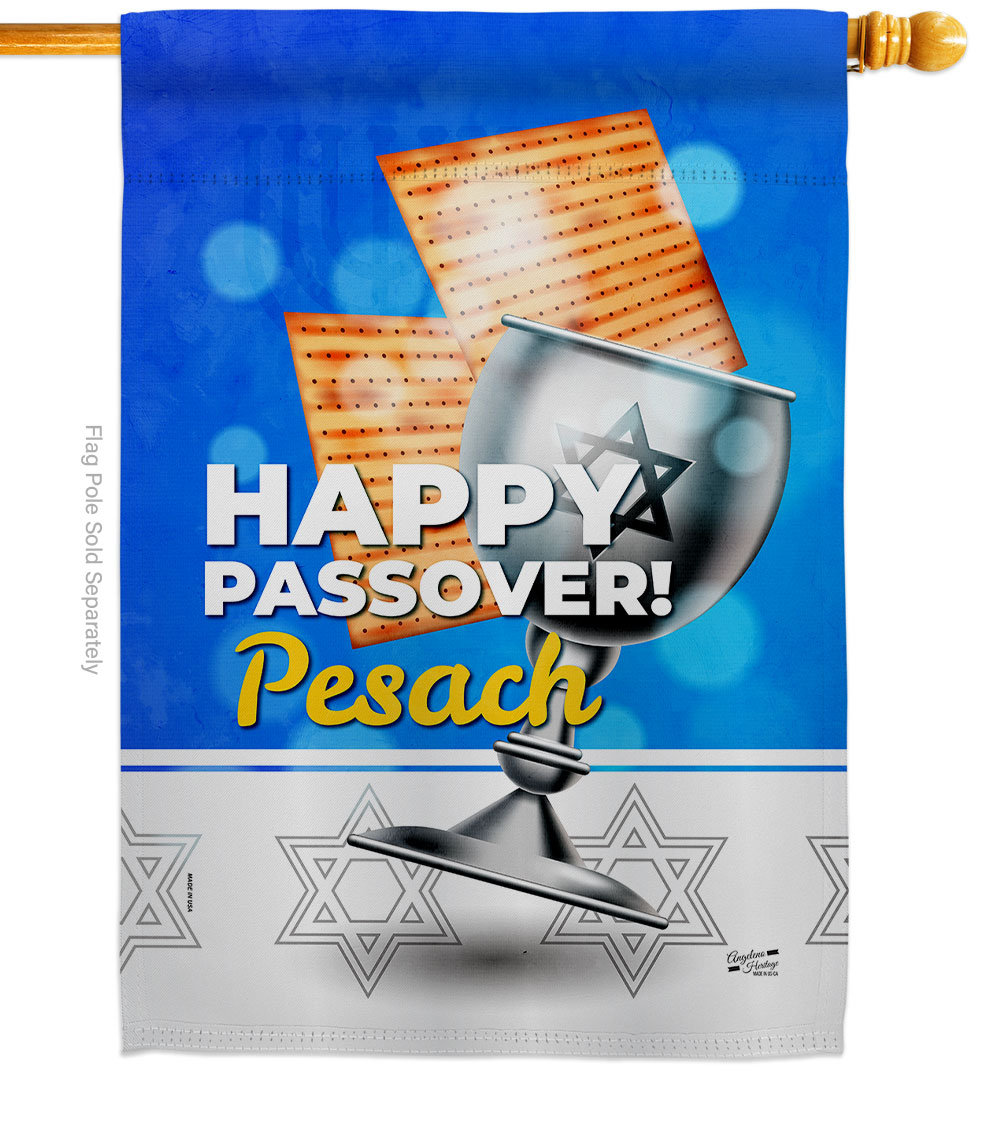 The Holiday Aisle® Happy Passover Pesach House Flag Religious 28 X40 ...