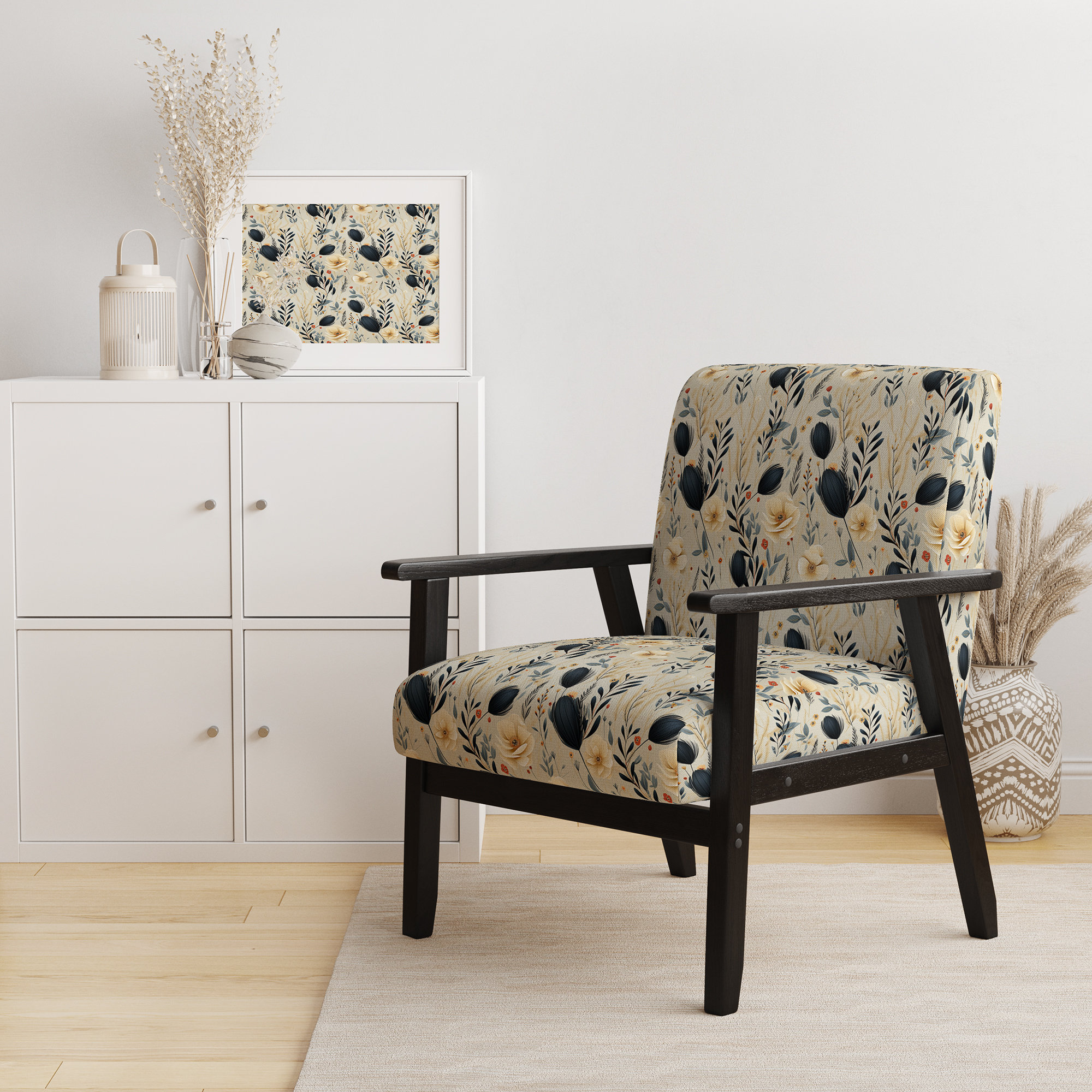 Bungalow Rose Nomadic Elegance Boho Ferns Pattern - Upholstered Cottage ...