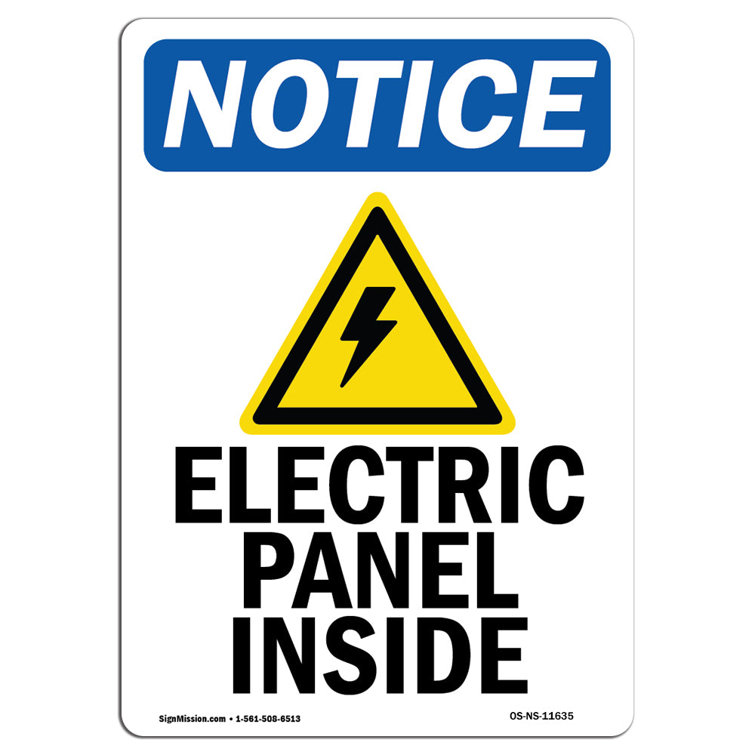 SignMission Notice Electric Panel Inside Sign | Wayfair