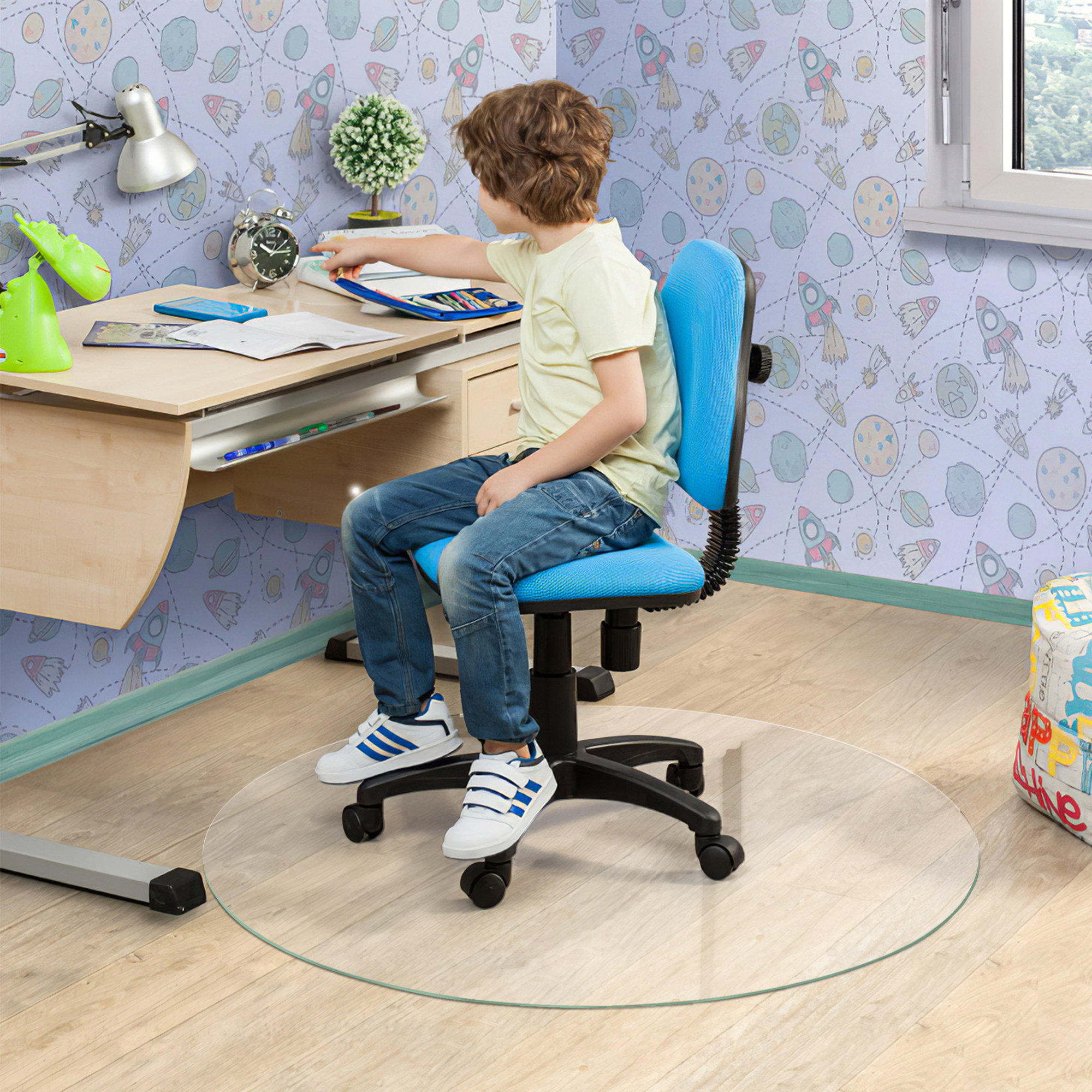 Dovelina Tempered Glass Carpet Solid Edge Chair Mat & Reviews | Wayfair