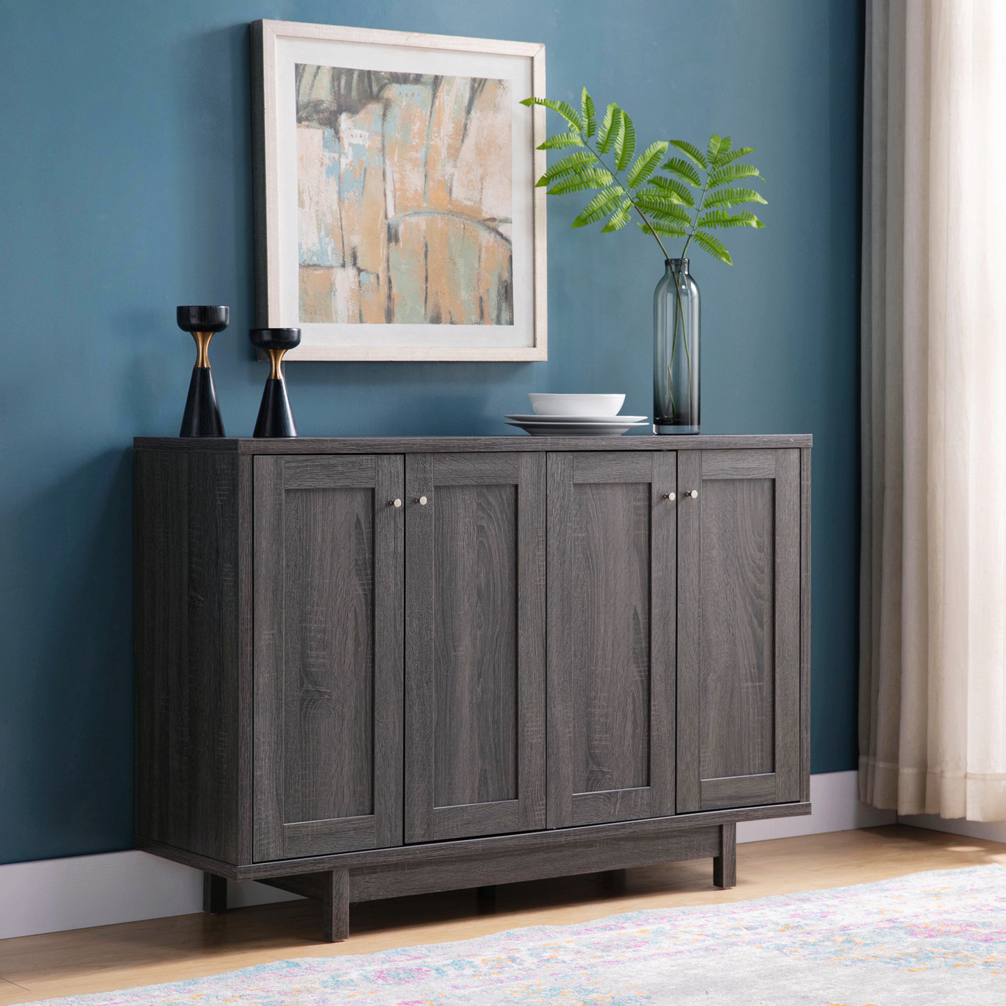 Gracie Oaks Four Door Buffet Sideboard With Six Shelves - Wayfair Canada