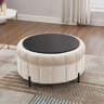 Latitude Run® 31.5"W Upholstered Round Ottoman With Reversible Lid ...