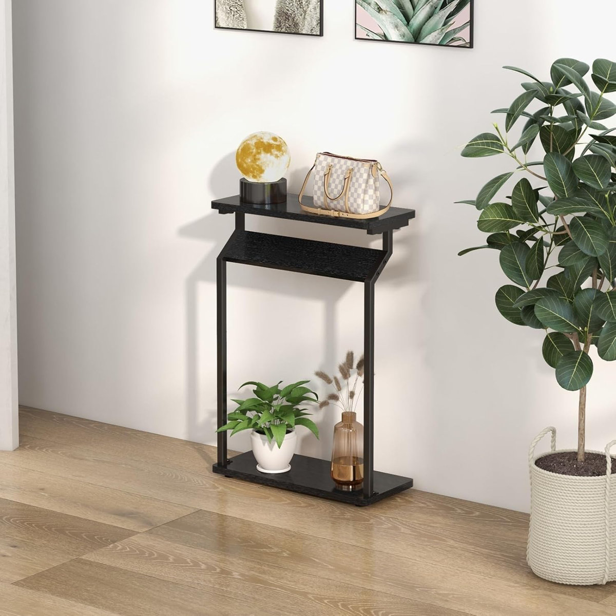 Ebern Designs Narrow Side Table For Small Spaces, Small End Table, Slim ...