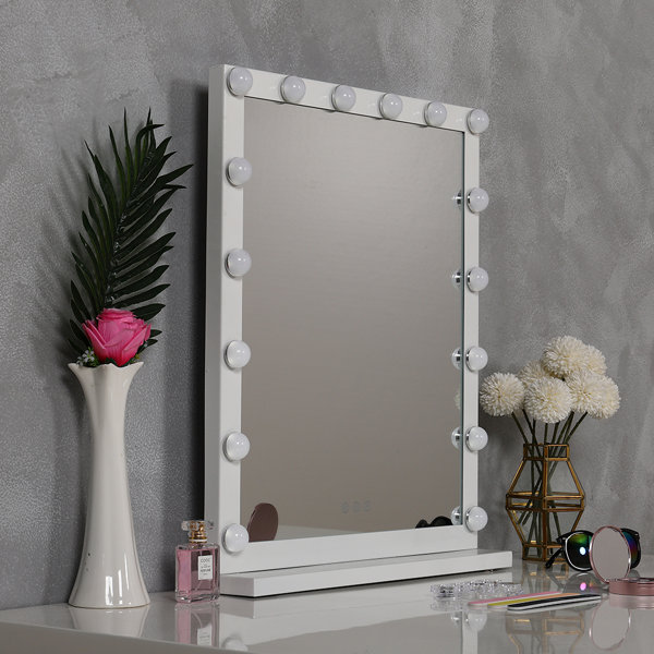17 Stories White Square Tri-color Light Makeup Mirror | Wayfair.co.uk