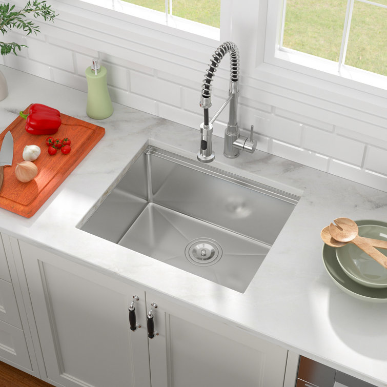 Lofeyo 23-In Undermount Workstation Kitchen Sink Stainless Steel Single ...