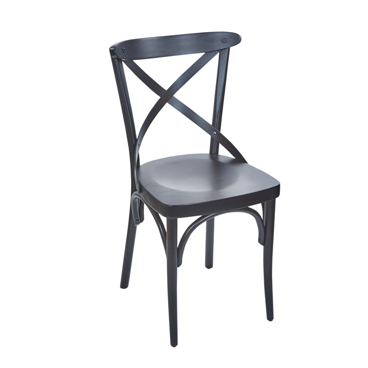 BFMSEATING Solid Wood Cross Back Side Chair | Wayfair