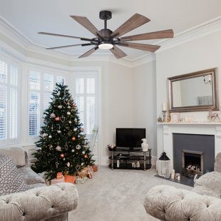 Angled Ceiling Fans With Lights You'll Love | Wayfair