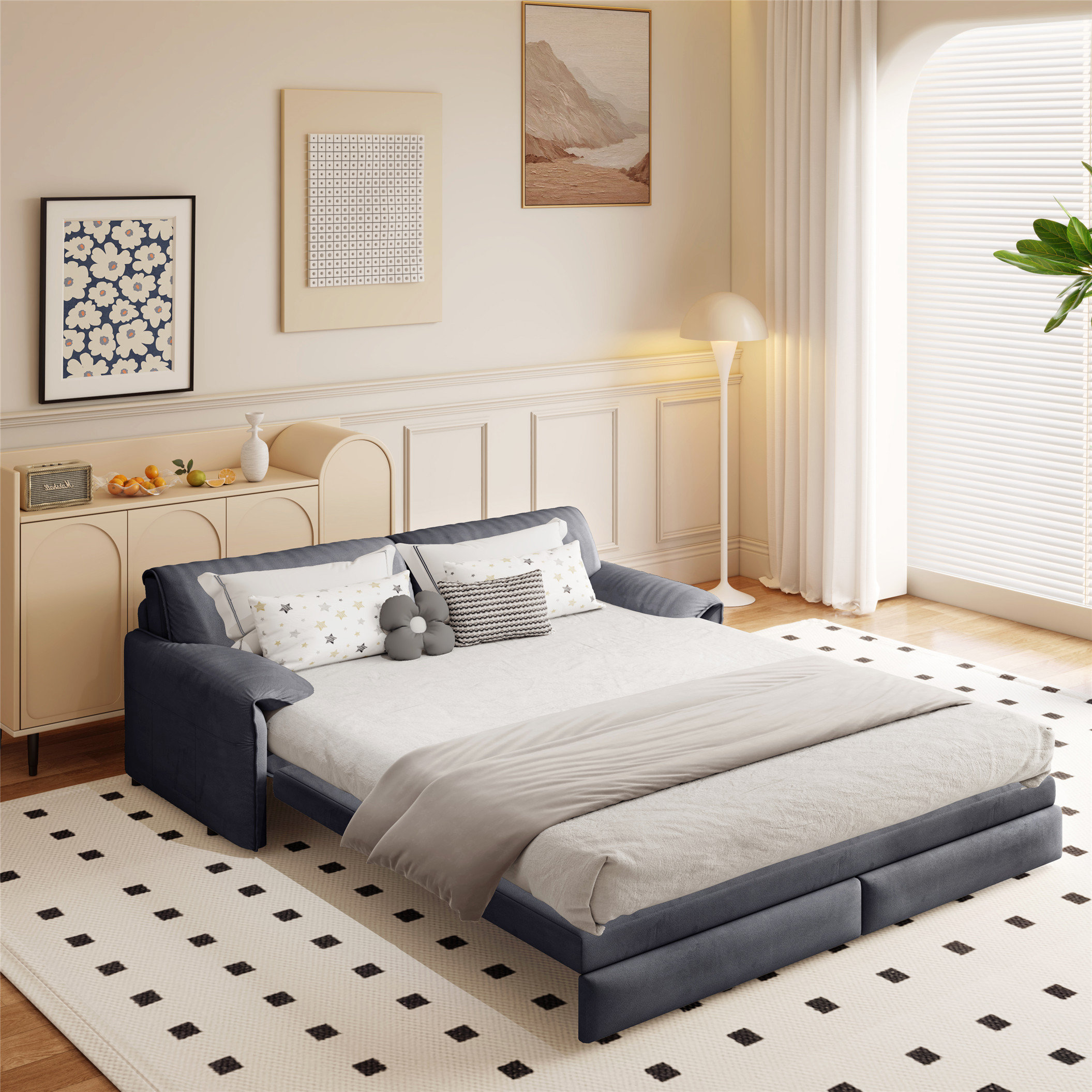 George Oliver Luxury Sleeper Sofa Bed with Soft Cushion - Ultimate ...