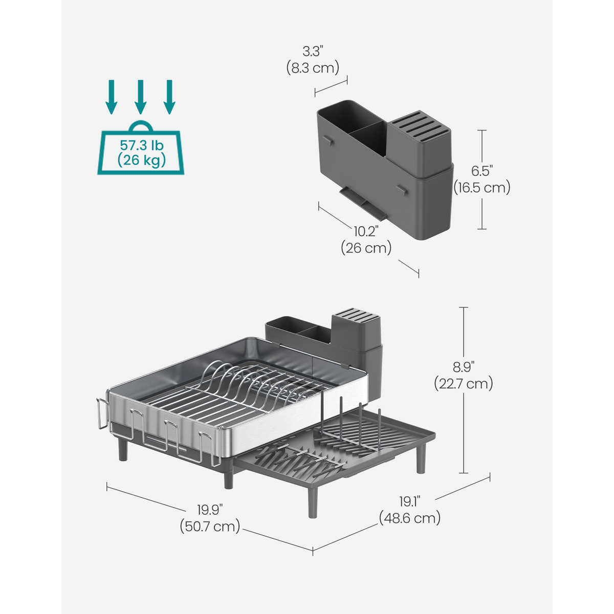Belfry Kitchen Dish Drainer Rack, Expandable Dish Drying Rack ...