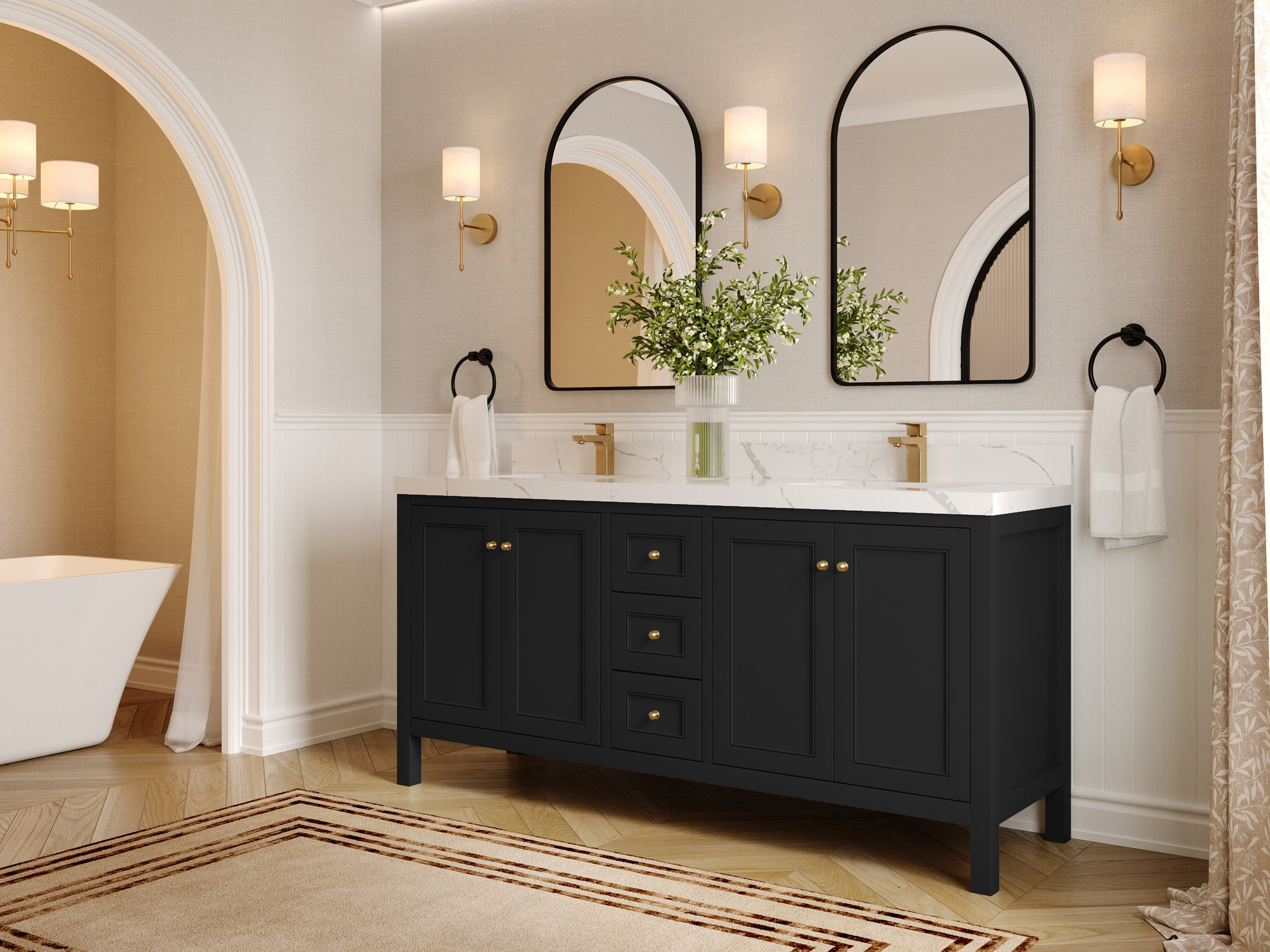 Willow Collections Nashville 72 In. W X 22 In. D Double Sink Bathroom ...