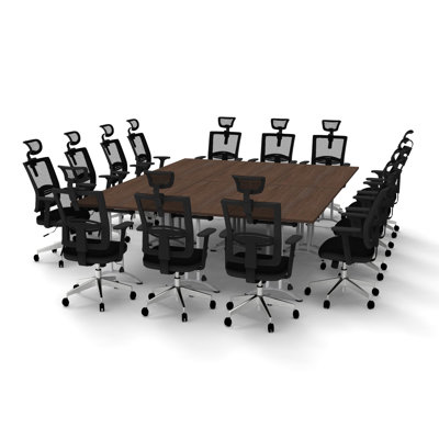 The Twillery Co.® Albin 14 Person Conference Meeting Tables with 14 ...