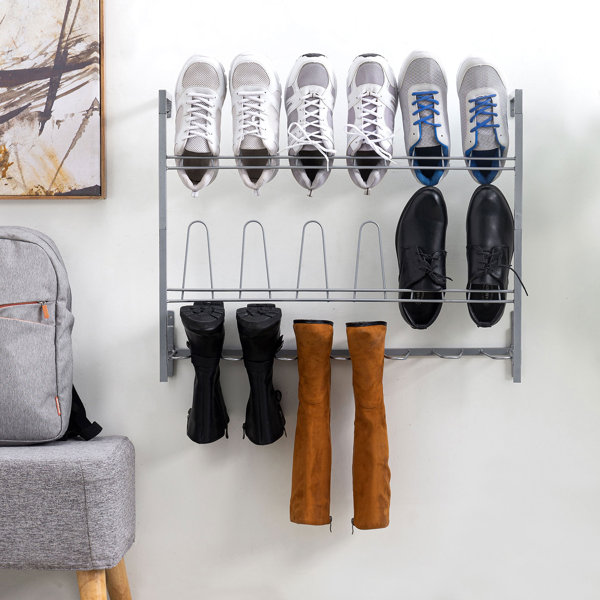Rebrilliant 9 Pair Wall Mounted Shoe & Boot Rack & Reviews | Wayfair