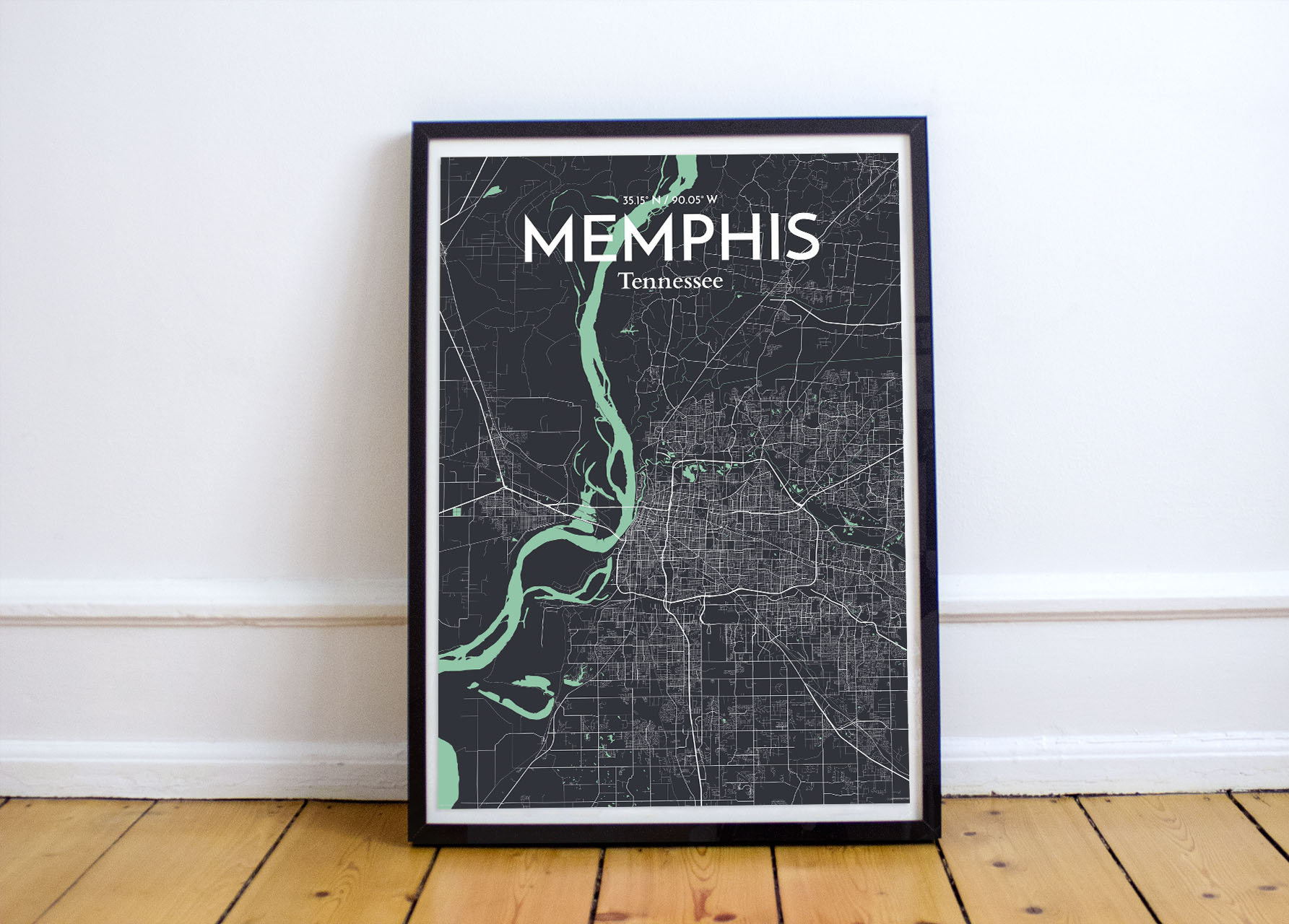 Williston Forge 'Memphis City Map' Graphic Art Print Poster in Black ...