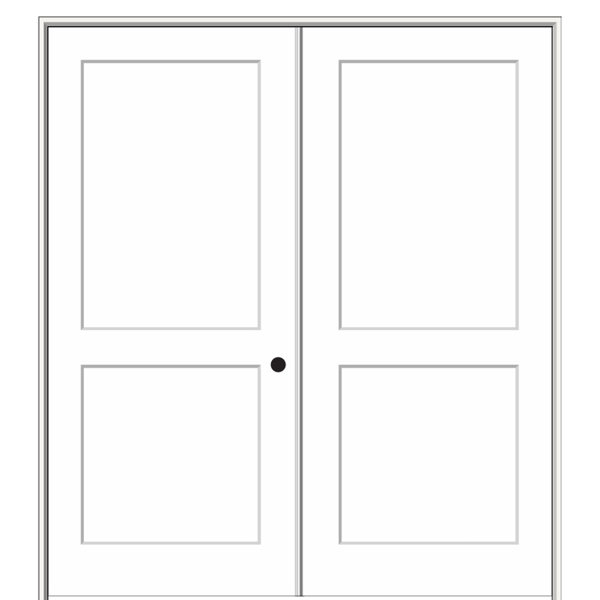 MMI DOOR Paneled Solid Manufactured Wood Primed Prehung Standard Door ...