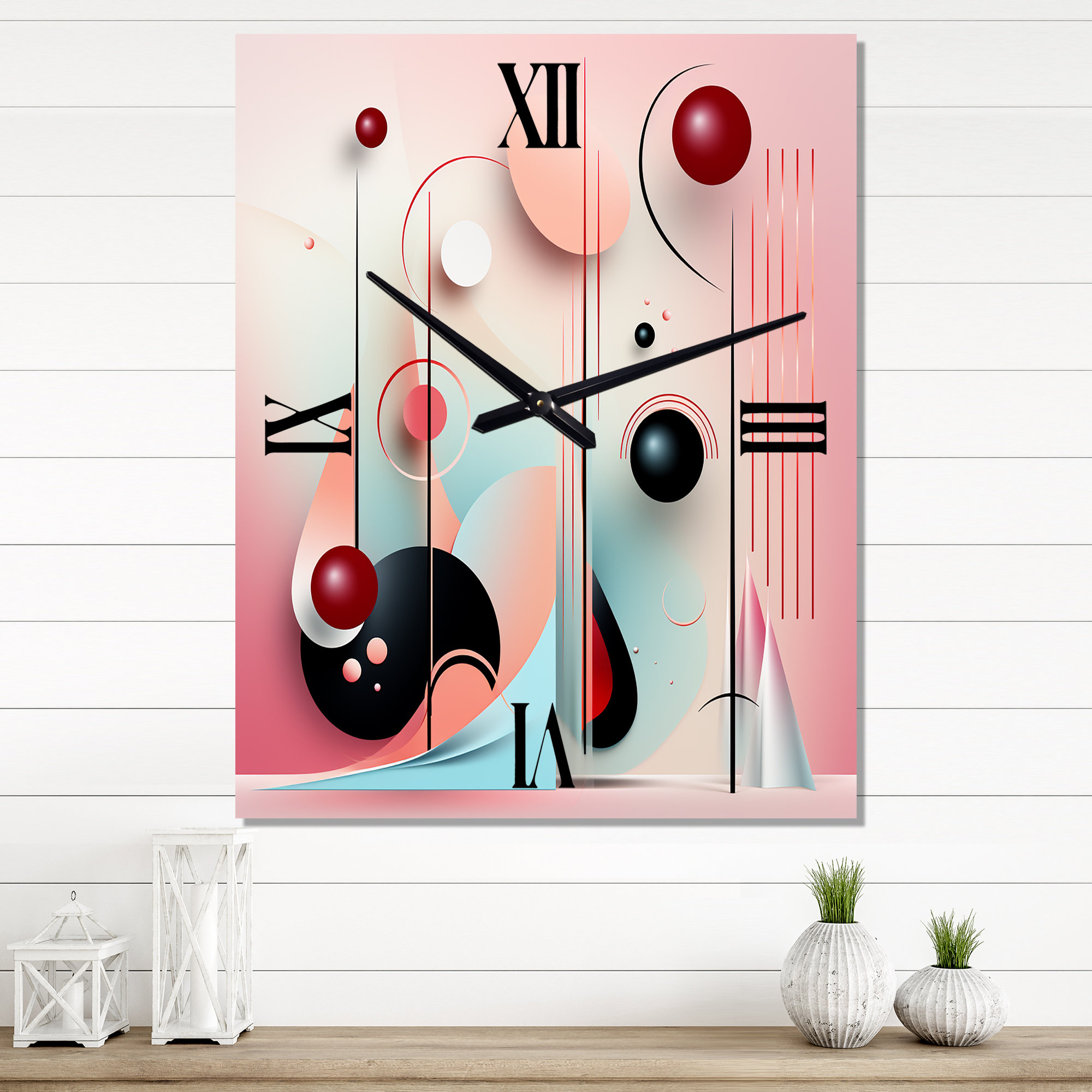 Design Art Happy Flowers Of Rhythm In Pink And Blue II - Modern ...
