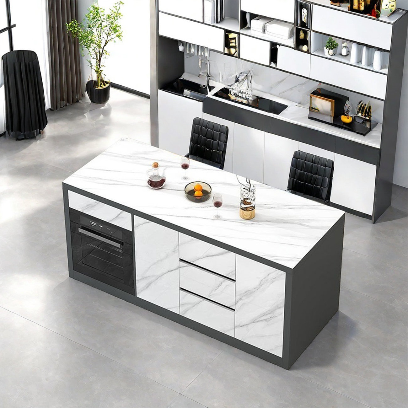 Hart Enjoy life Light luxury rock slab island counter console - Wayfair ...