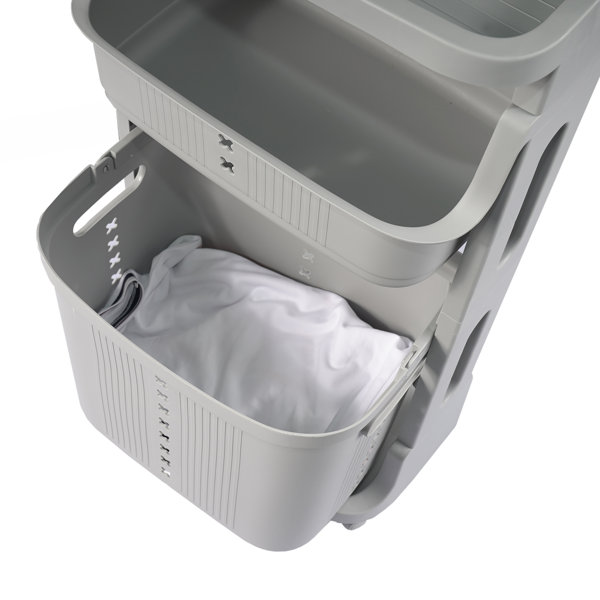 Rebrilliant Plastic Two Tier Laundry Basket & Reviews | Wayfair