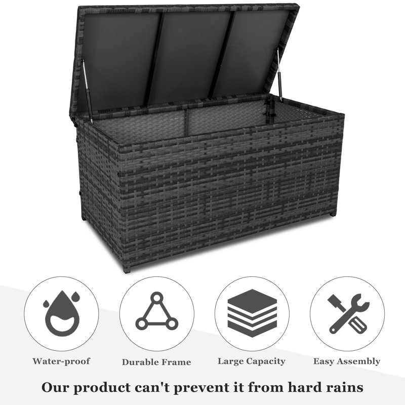 Harbourside 60 Gallon Wicker Deck Box & Reviews | Wayfair