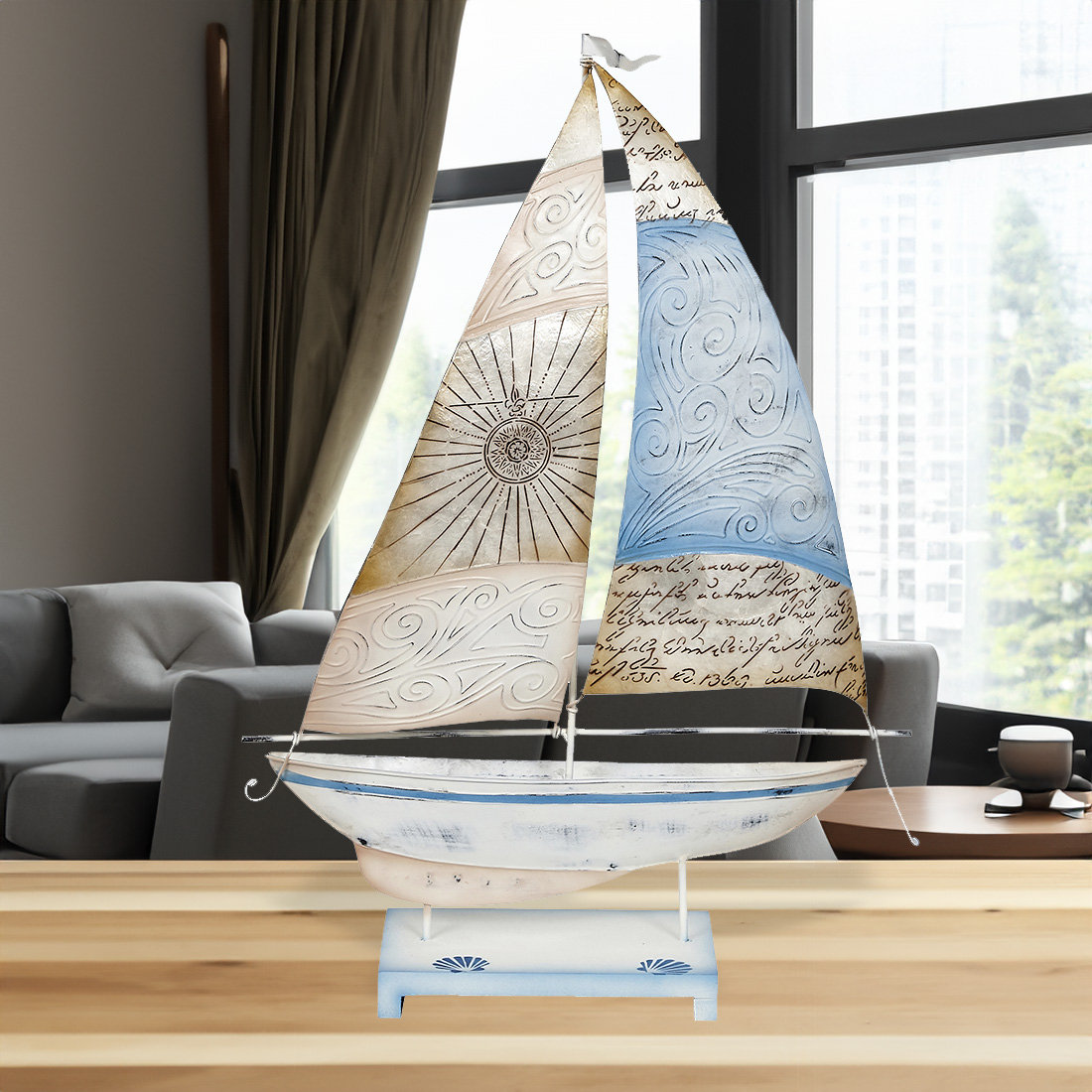 Breakwater Bay Sanderlin Handmade Sailboat with Compass Stand & Reviews ...