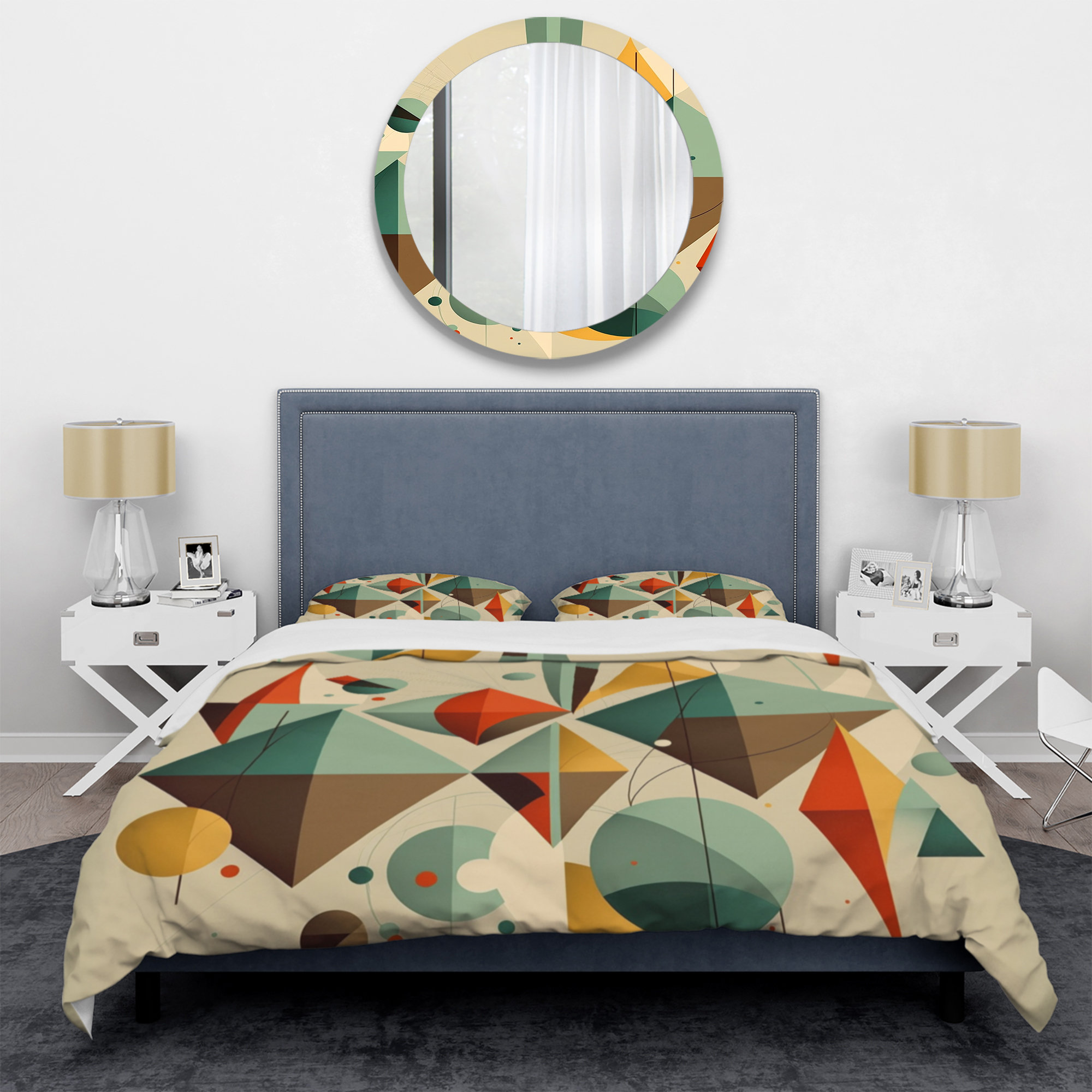 Design Art Mid-century Retro Dimensions III BeddingMicrofiber ...