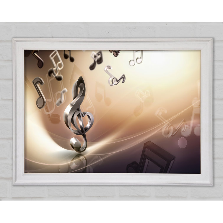 Ebern Designs Musical Notes Love - Single Picture Frame Art Prints ...